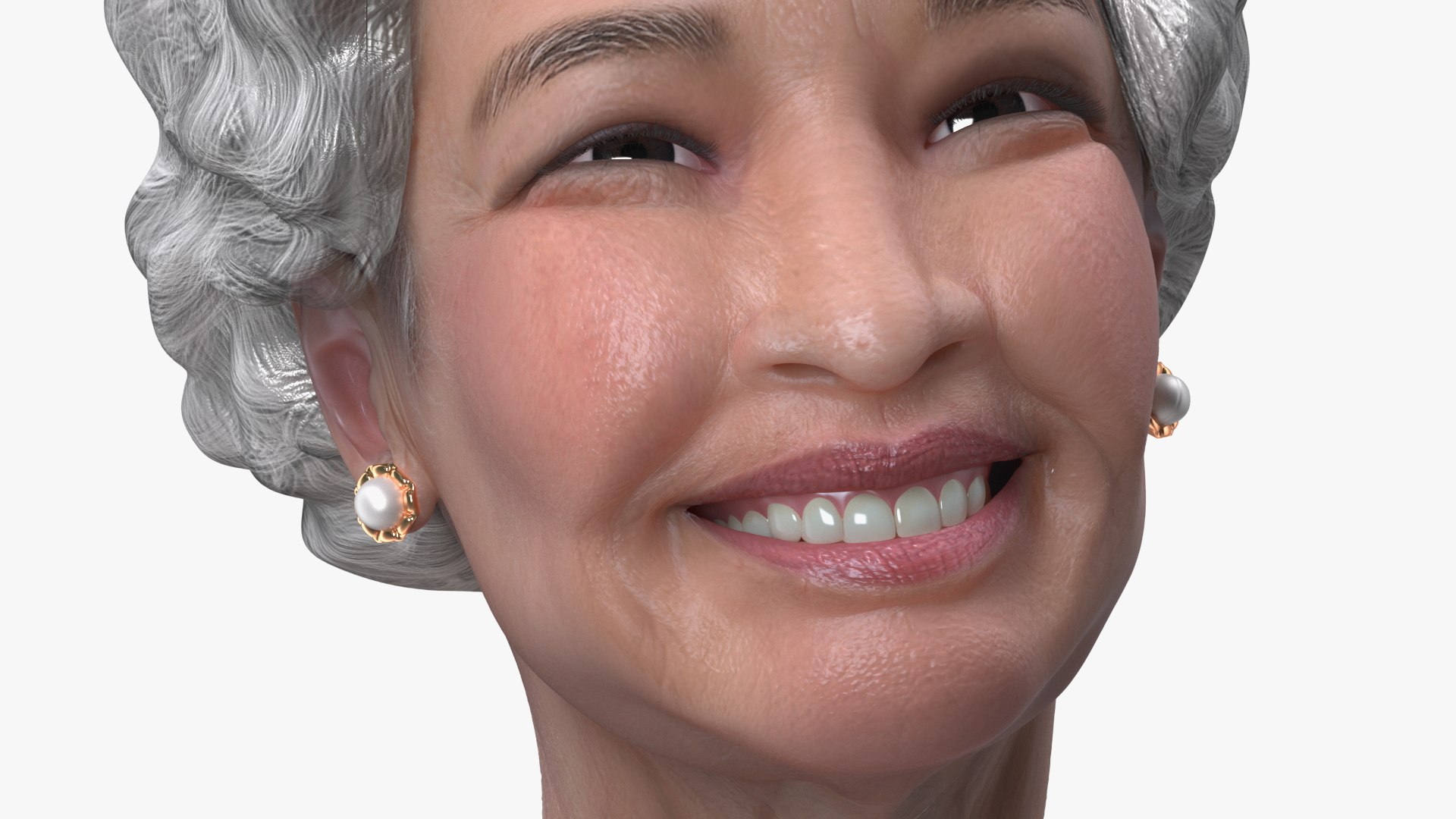 Elderly Chinese Woman Head Smiling 3D Model - TurboSquid 2087465