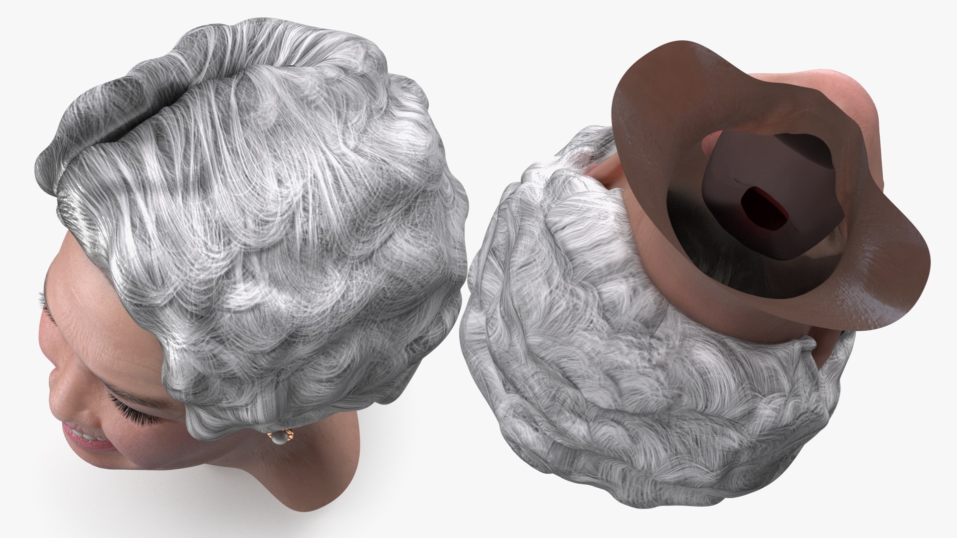 Elderly Chinese Woman Head Smiling 3D Model - TurboSquid 2087465