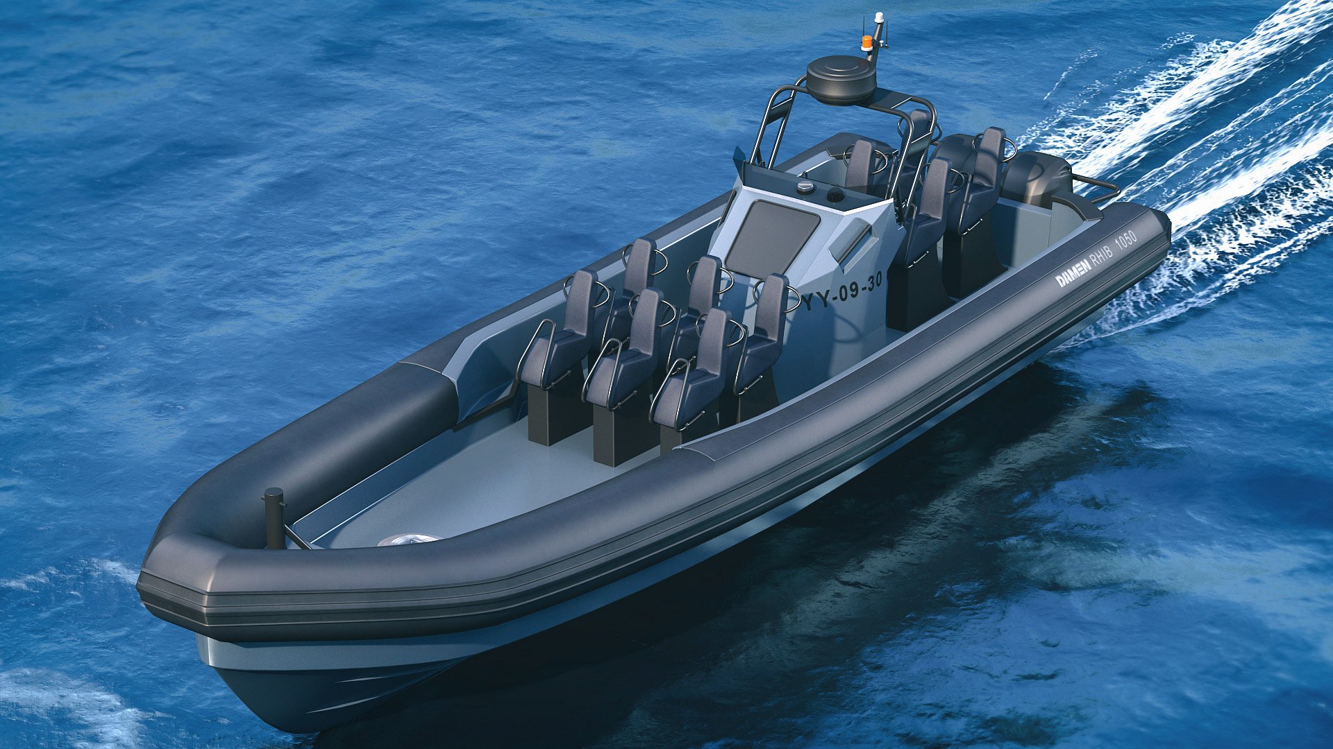 3D модель Damen RHIB 1050 - TurboSquid 1854586