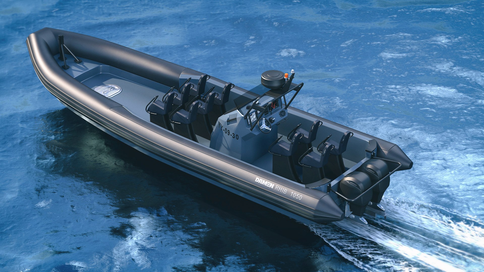 3D Damen RHIB 1050 Model - TurboSquid 1854586