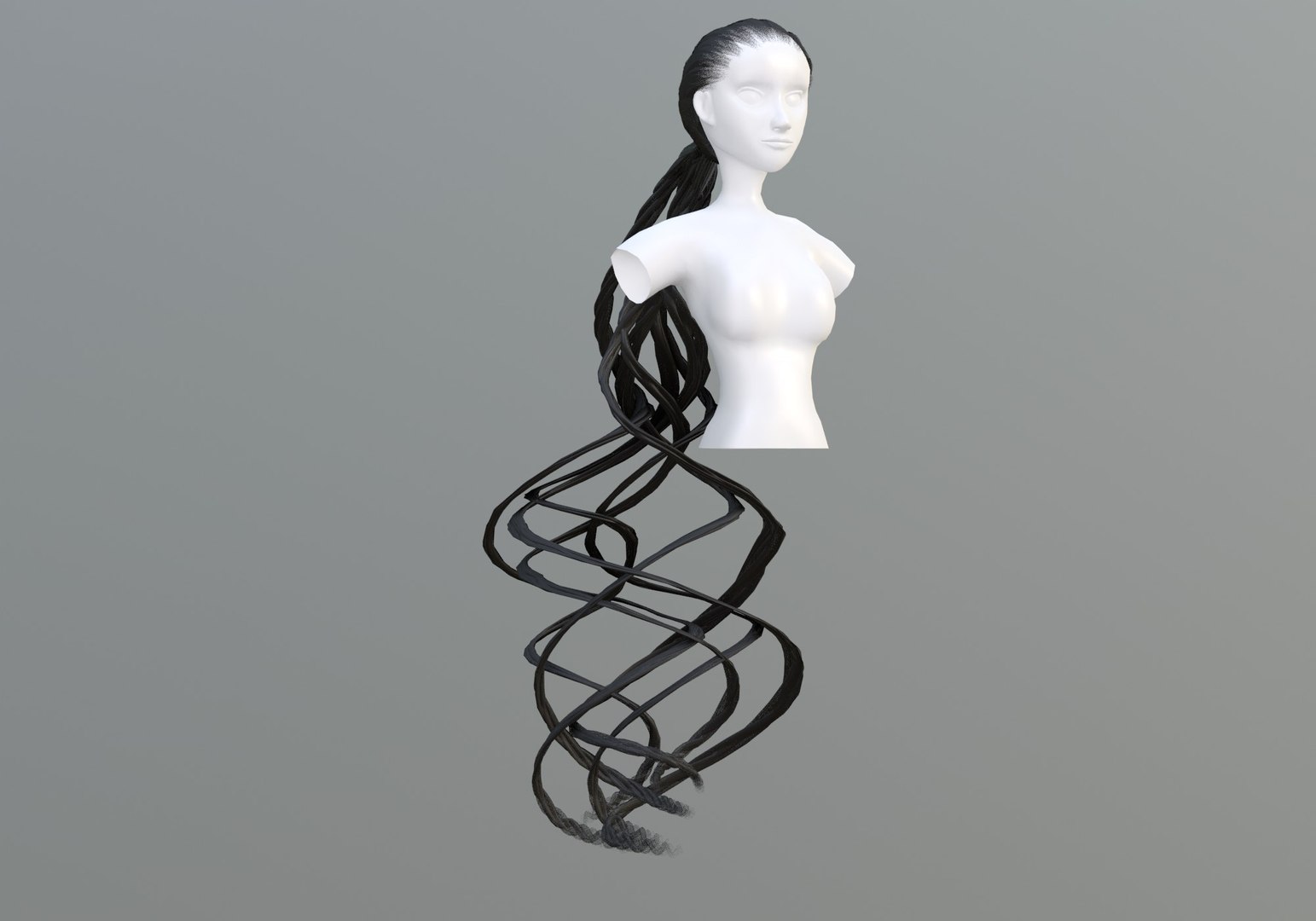 Female Ponytail Hair 3D Model - TurboSquid 1944490
