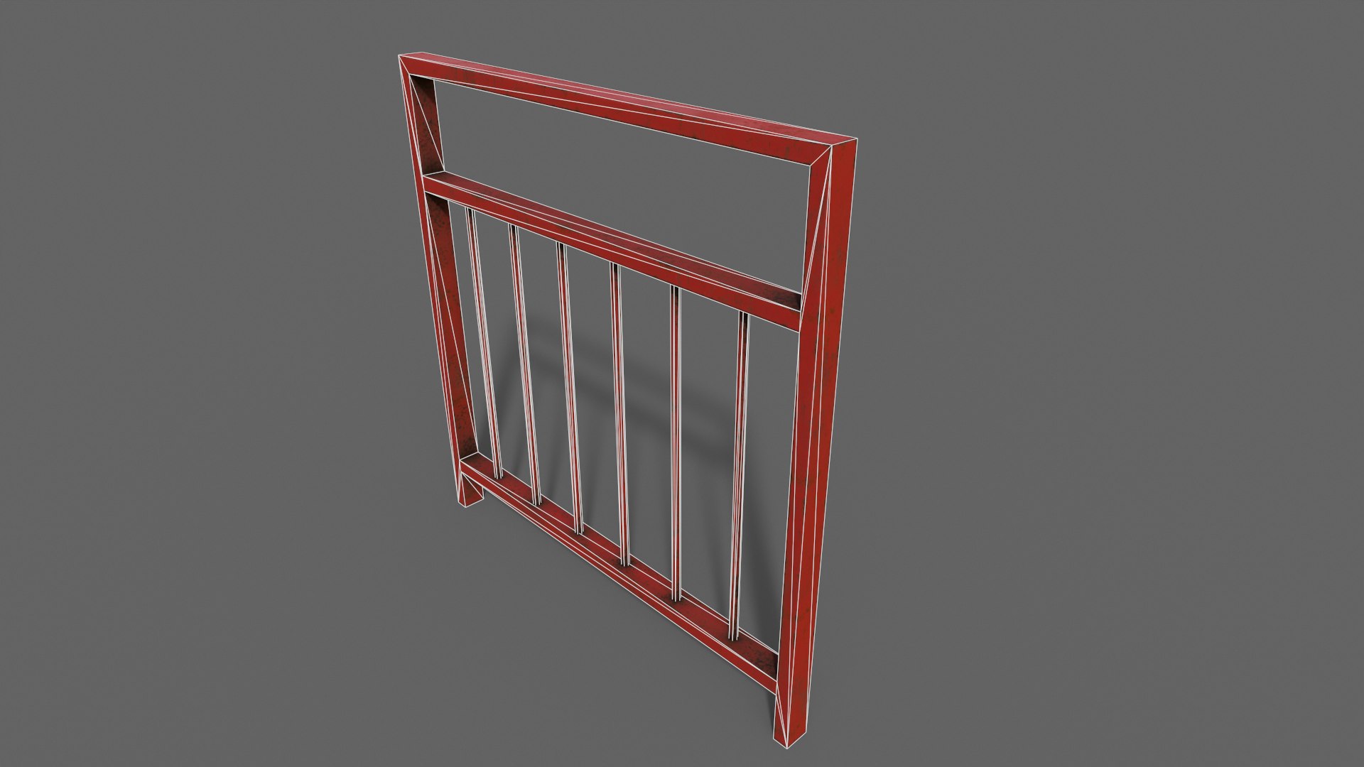 PBR Pedestrian Guard Rail Red V4 3D model - TurboSquid 1867145