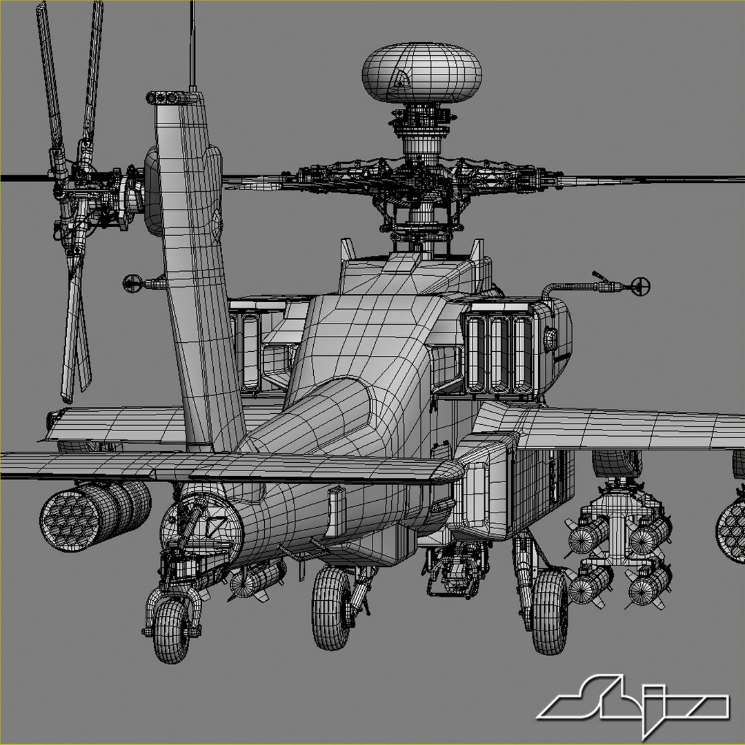 Apache Helicopter 3d Model