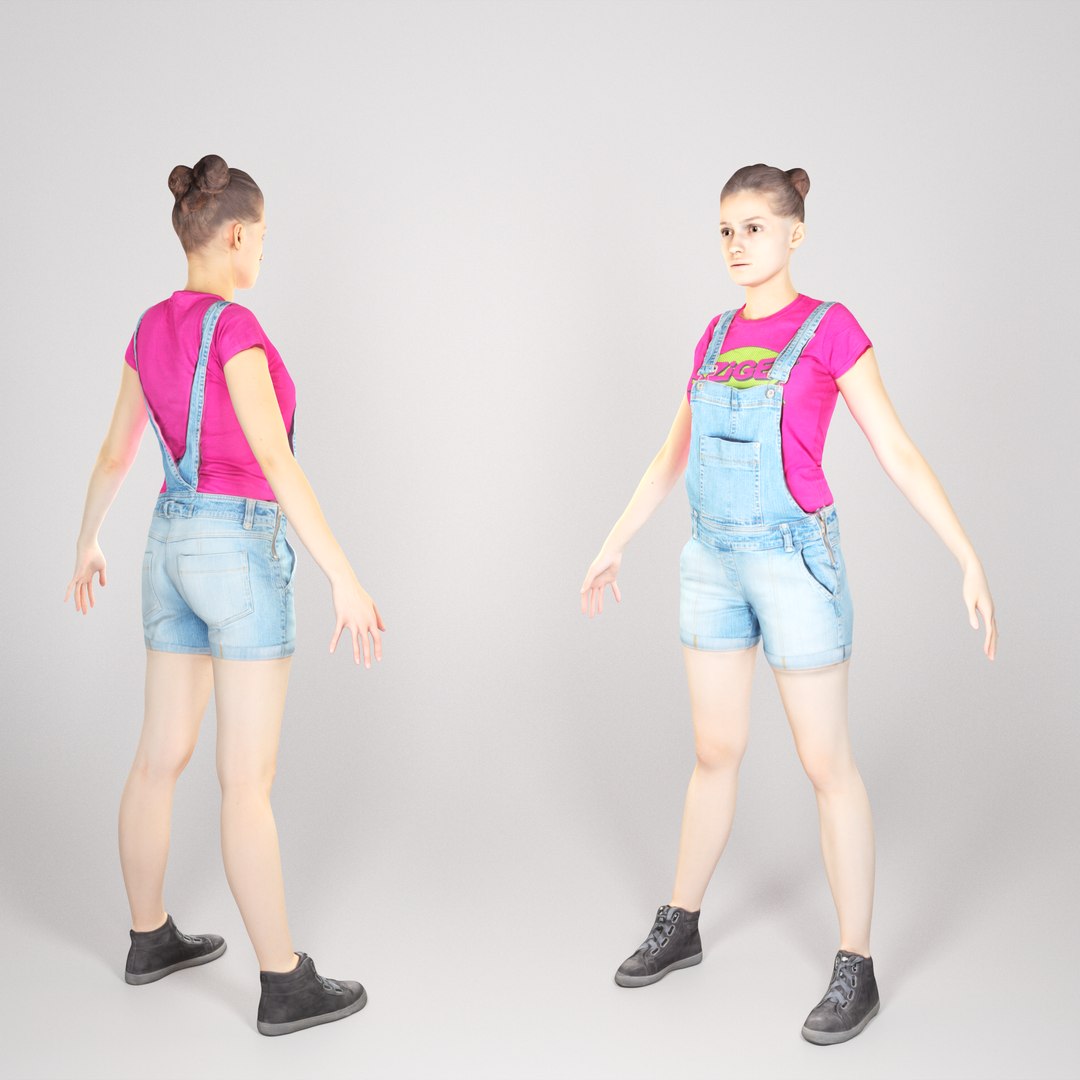 Photogrammetry young woman a-pose 3D model - TurboSquid 1503466