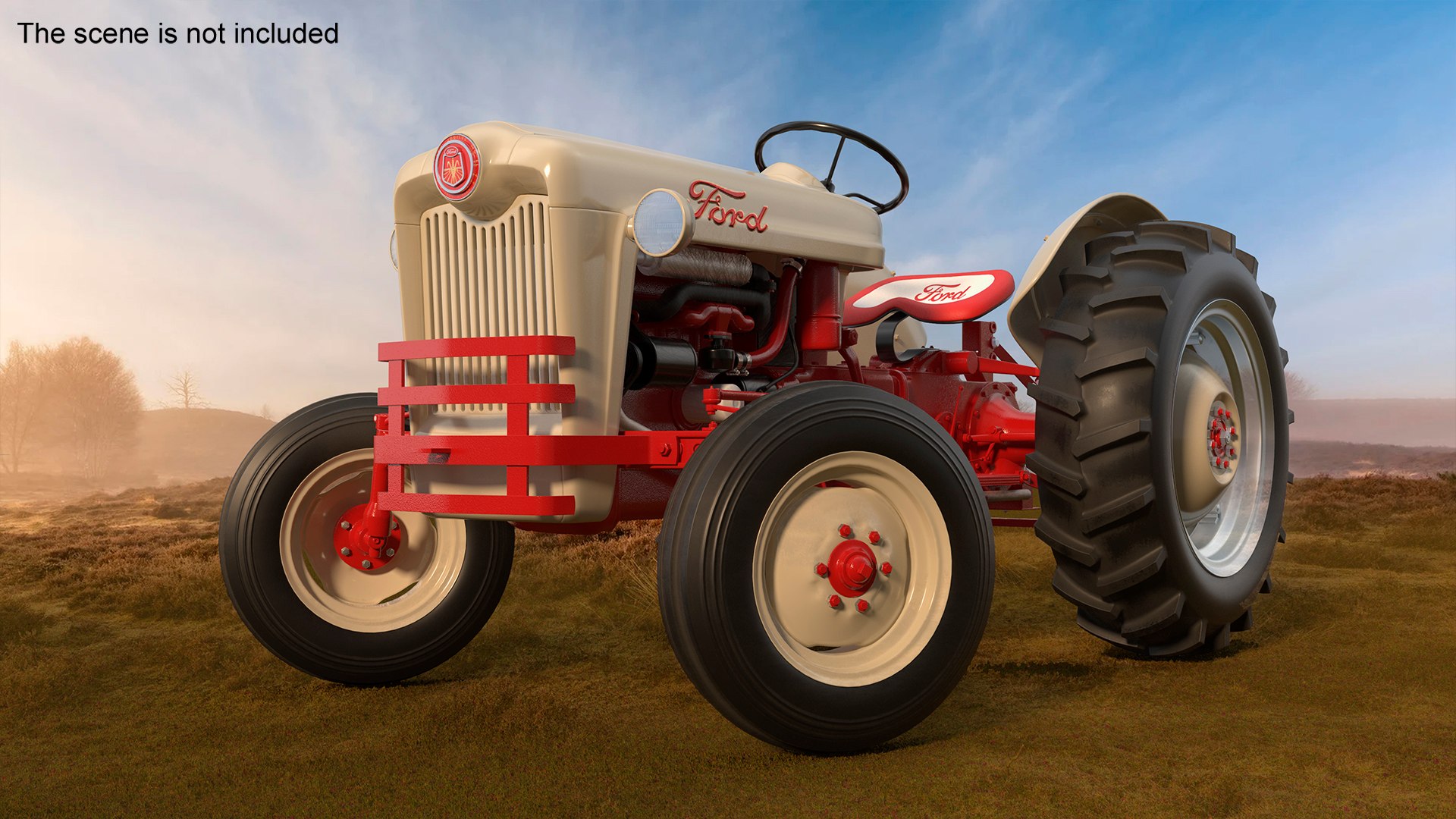 Ford NAA Golden Jubilee 1953 Vintage Tractor Rigged 3D Model ...