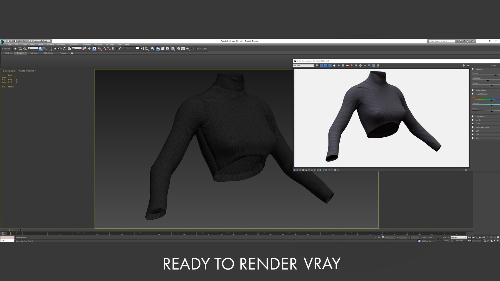 Womens Terrorist Top - Middle - Low Poly 3D Model - TurboSquid 1924237