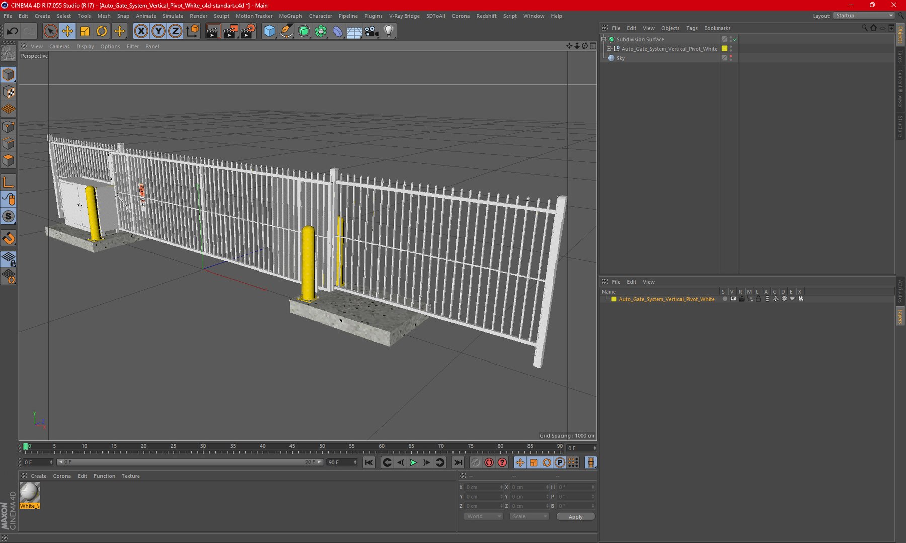 Auto Gate System Vertical Pivot White 3D - TurboSquid 2202503