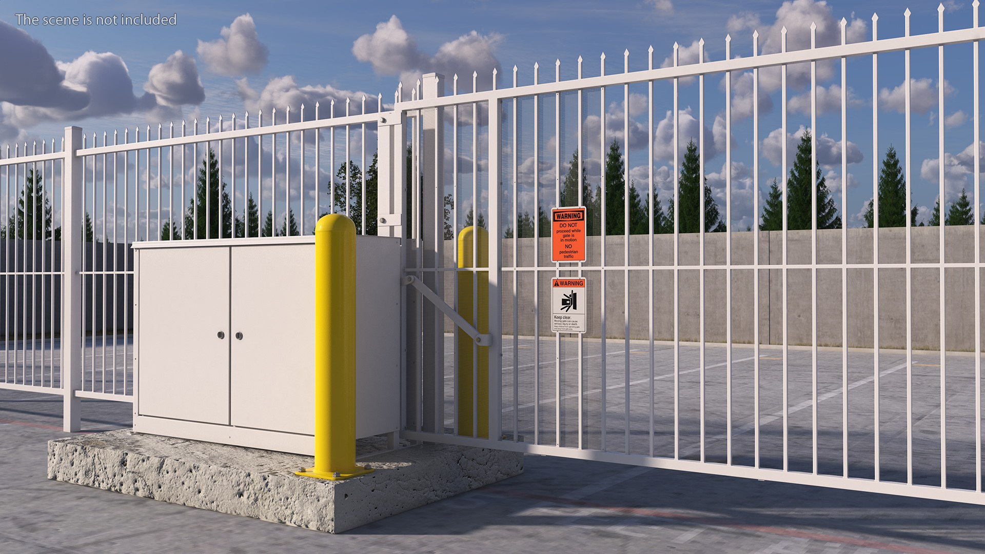 Auto Gate System Vertical Pivot White 3D - TurboSquid 2202503