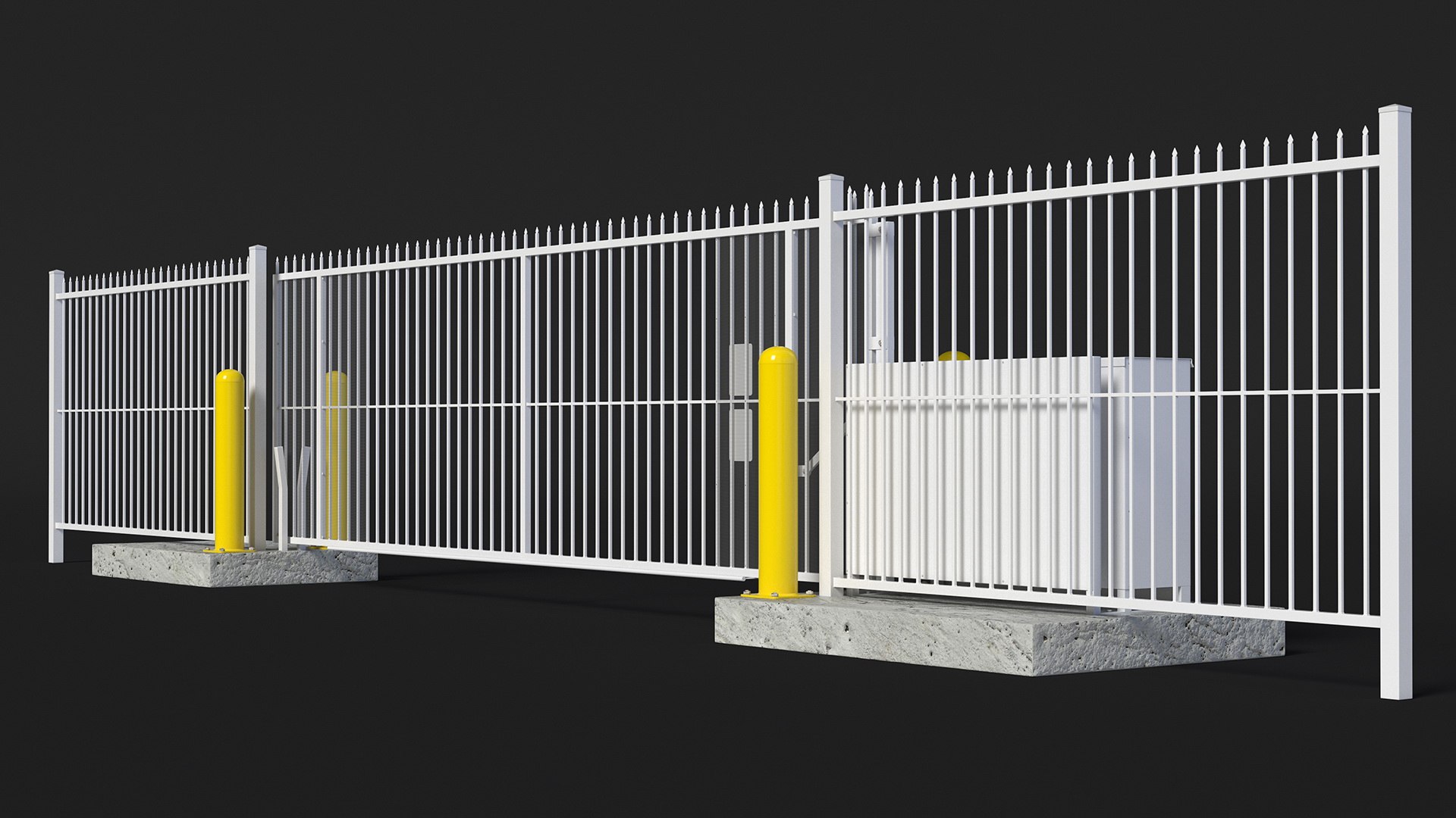 Auto Gate System Vertical Pivot White 3D - TurboSquid 2202503