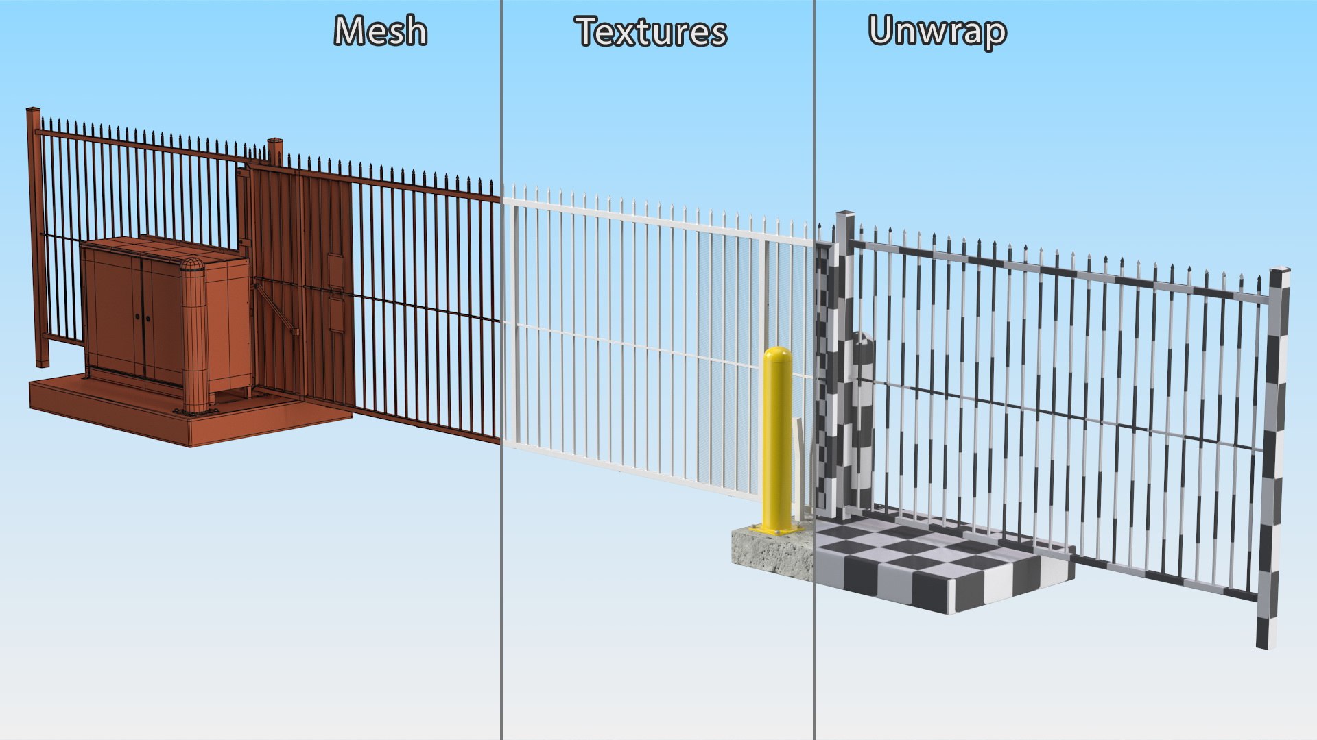 Auto Gate System Vertical Pivot White 3D - TurboSquid 2202503