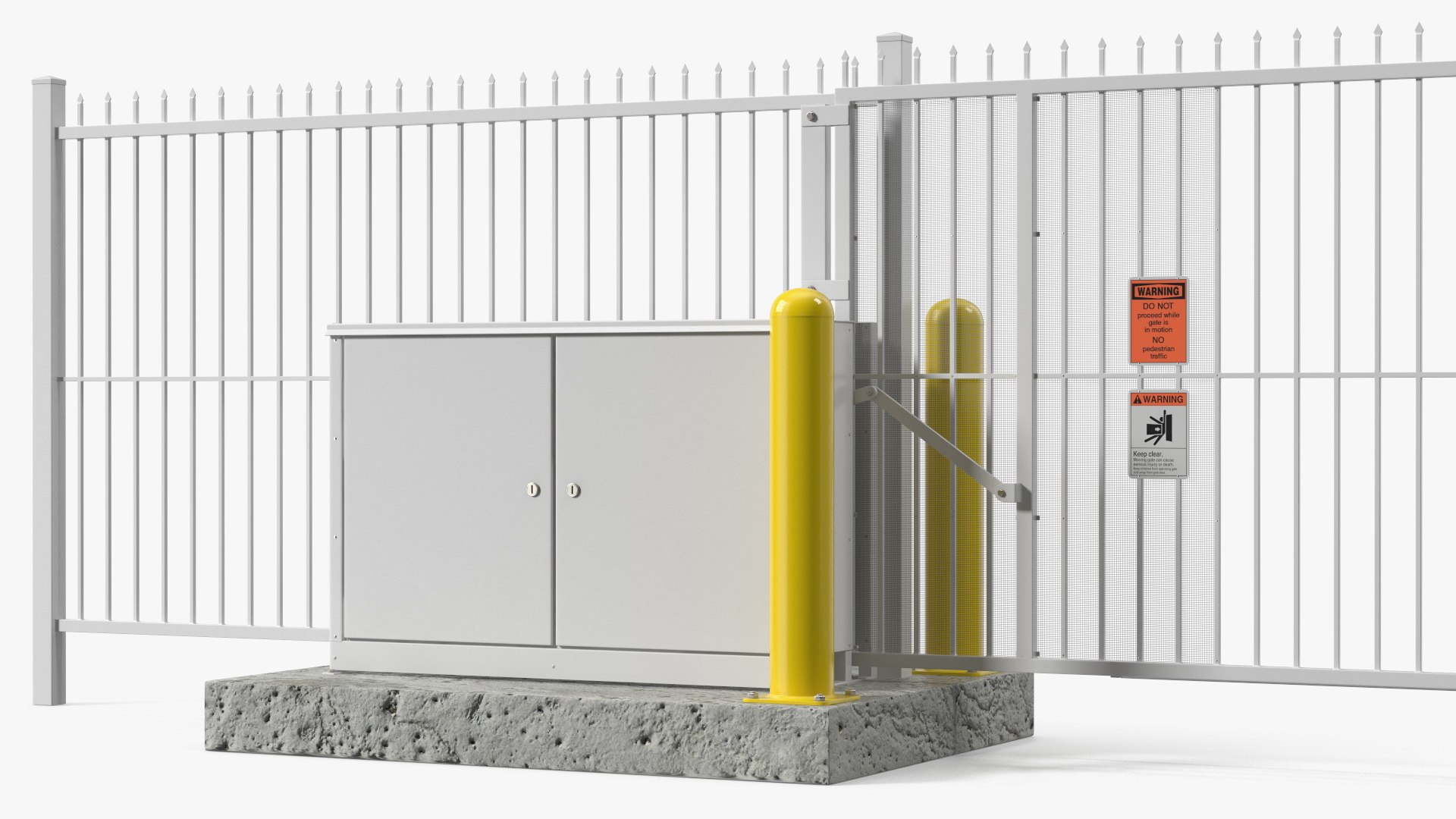 Auto Gate System Vertical Pivot White 3D - TurboSquid 2202503