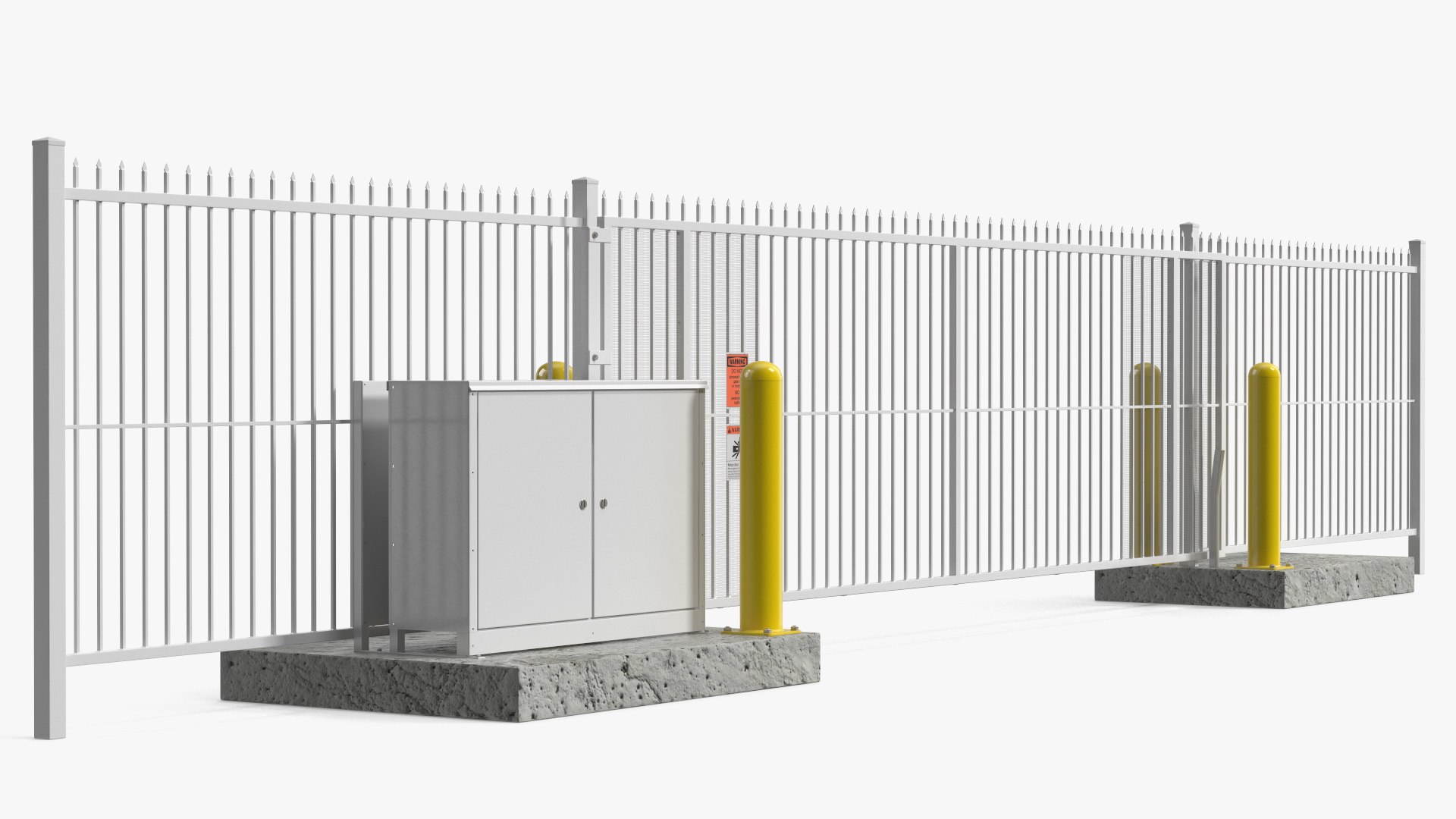 Auto Gate System Vertical Pivot White 3D - TurboSquid 2202503