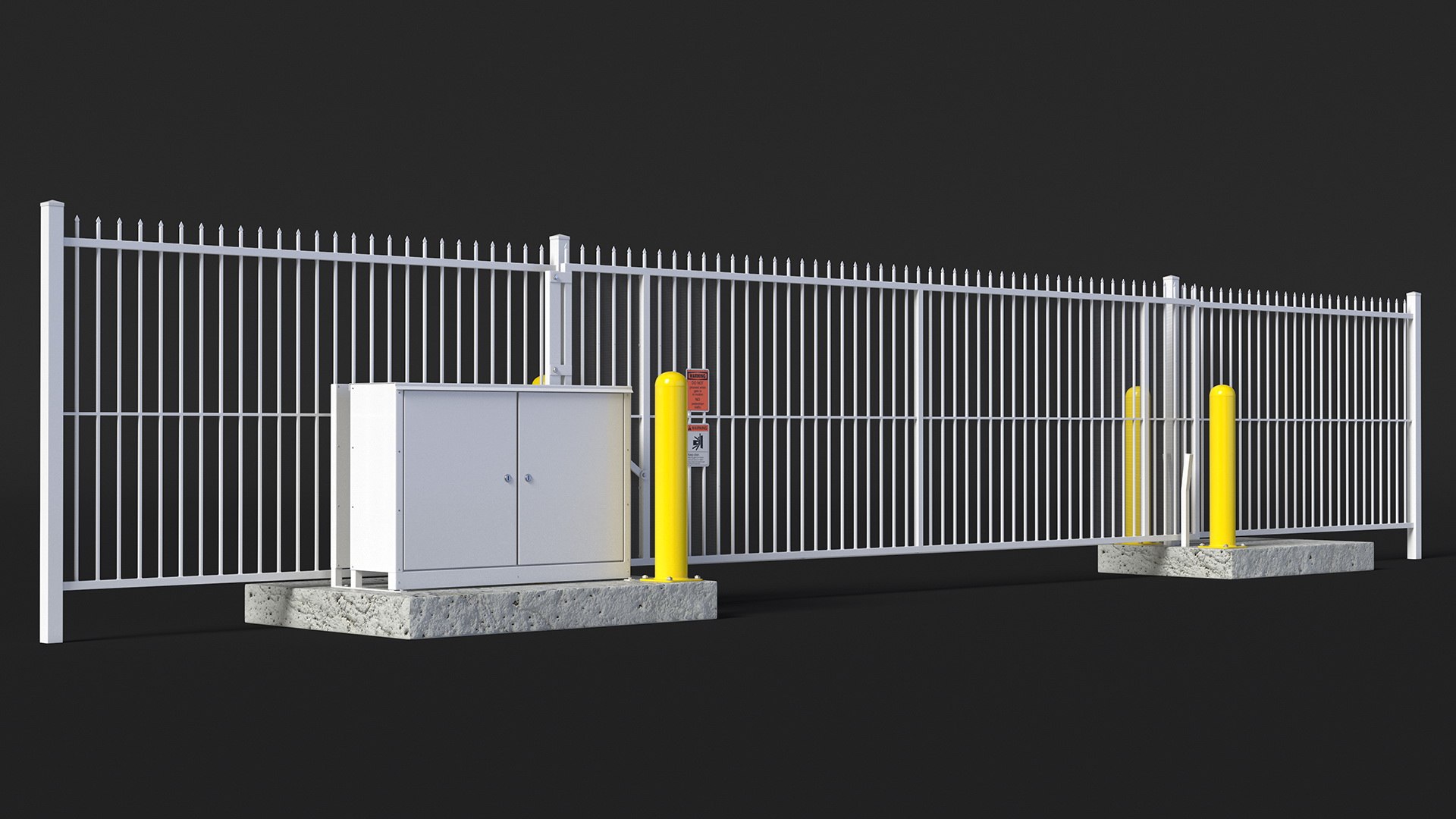 Auto Gate System Vertical Pivot White 3D - TurboSquid 2202503