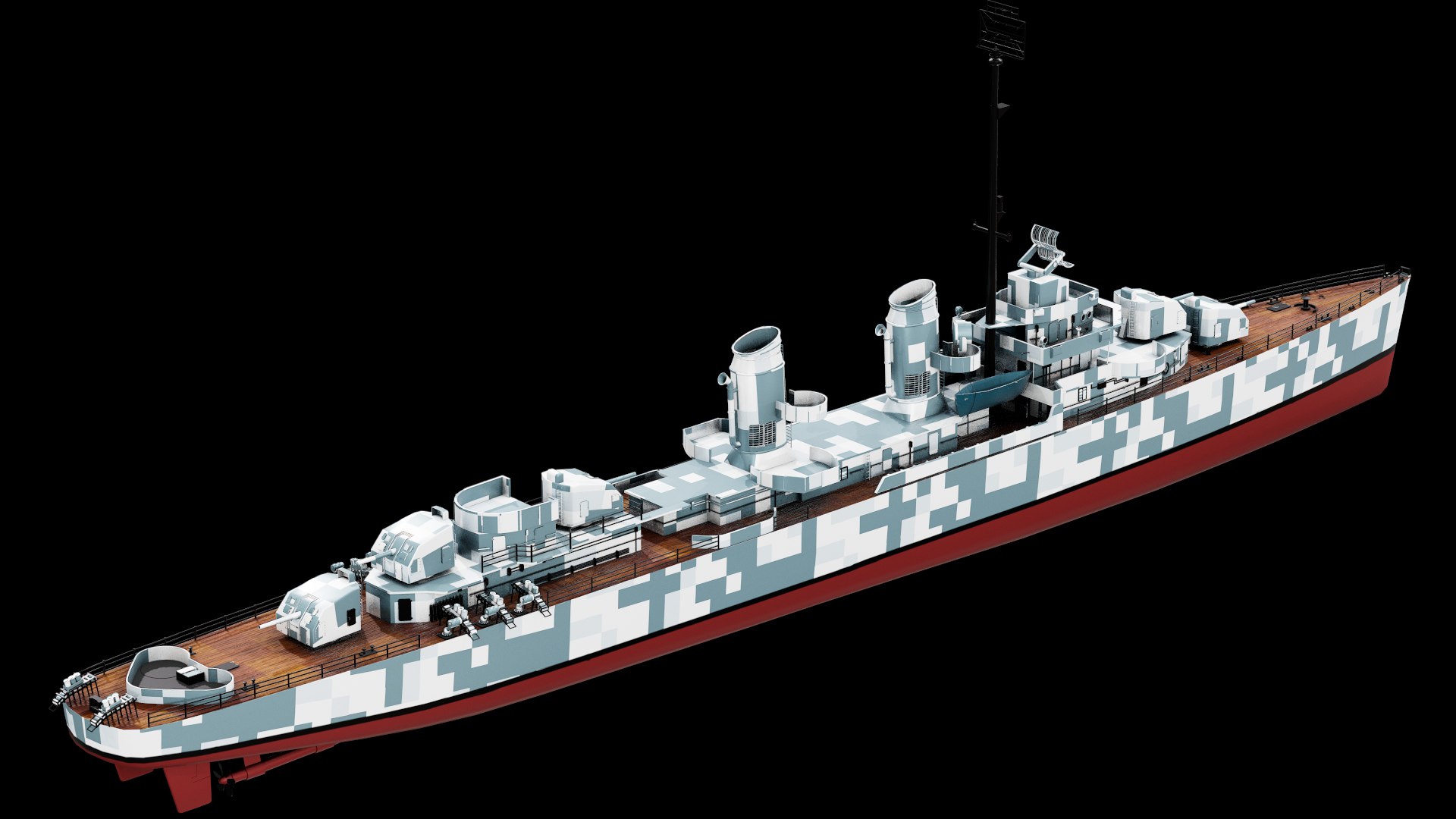Fletcher class destroyers fletcher-class 3D model - TurboSquid 1519914