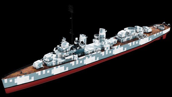 Fletcher class destroyers fletcher-class 3D model - TurboSquid 1519914
