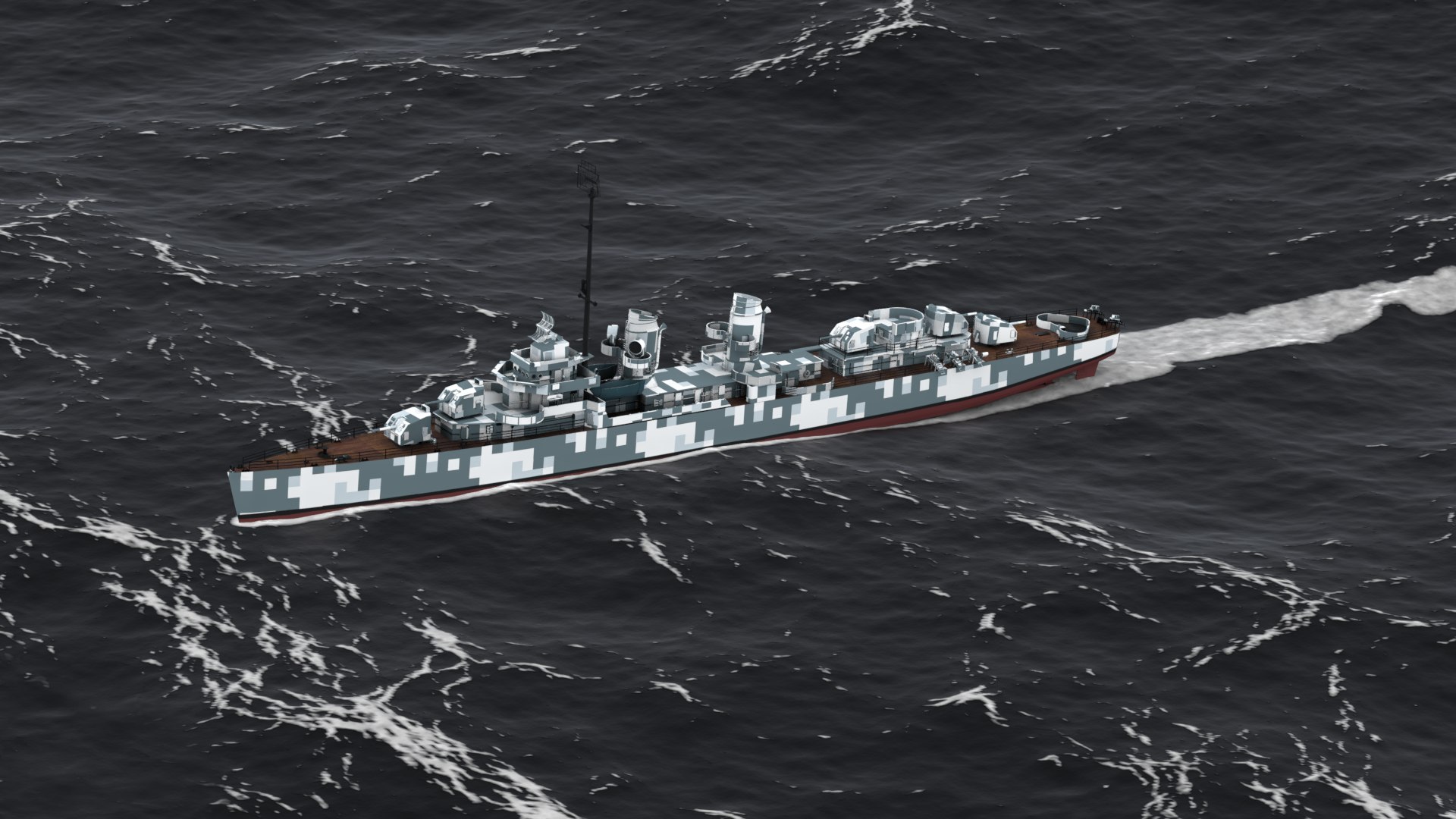 Fletcher class destroyers fletcher-class 3D model - TurboSquid 1519914