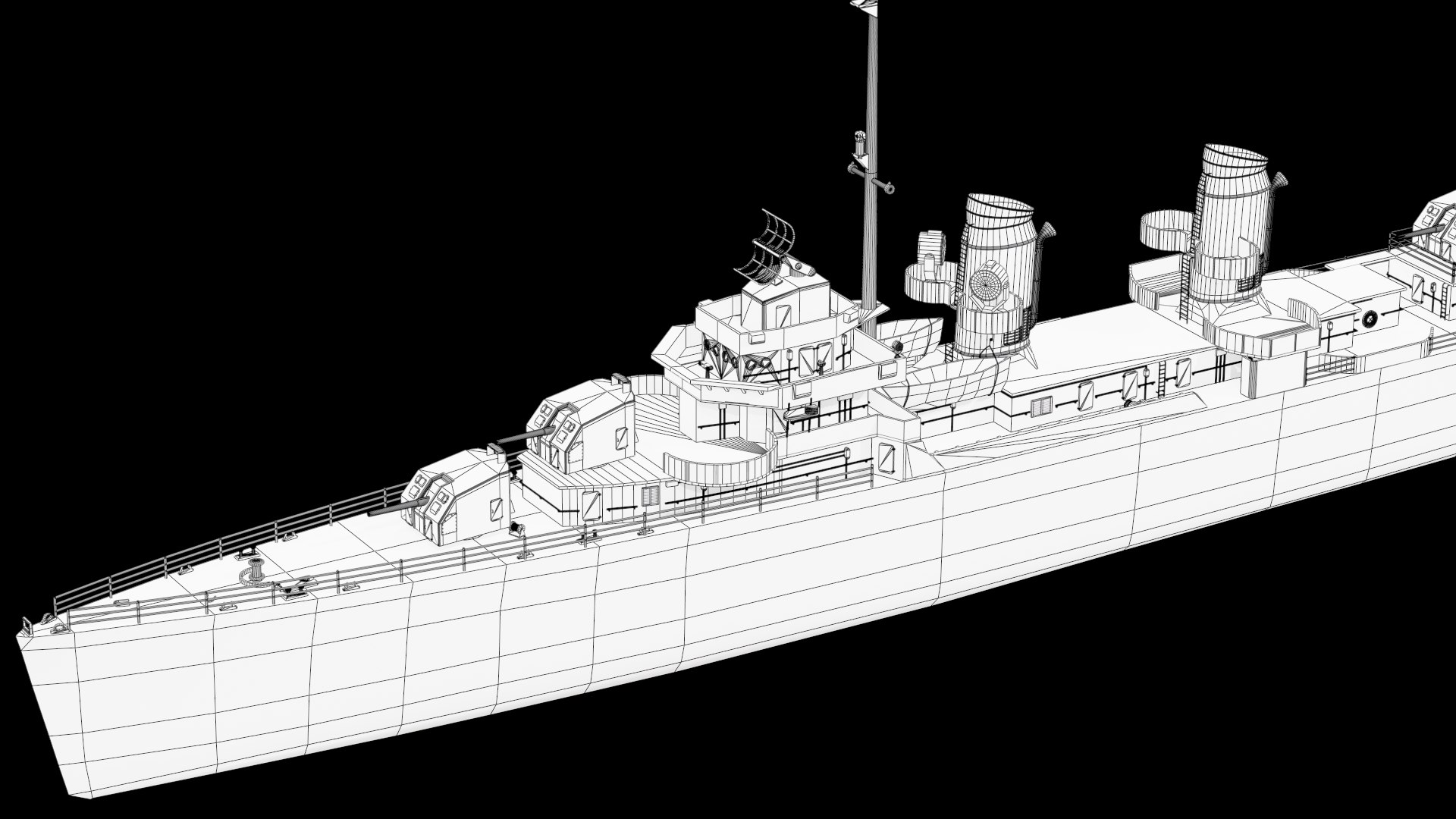 Fletcher class destroyers fletcher-class 3D model - TurboSquid 1519914