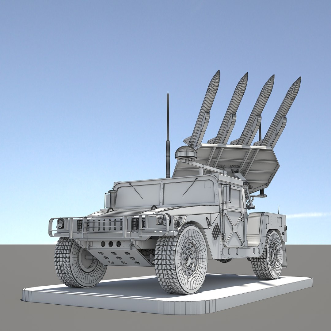 hmmwv humvee aim-120d 3d max