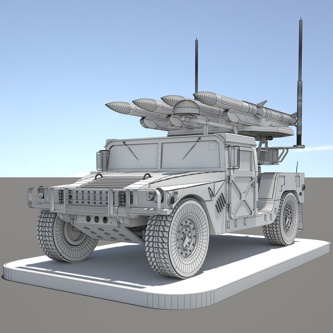 hmmwv humvee aim-120d 3d max