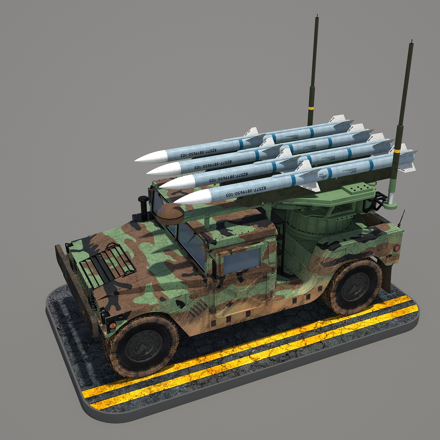 HMMWV Humvee AIM-120D Model 3D - TurboSquid 1008391