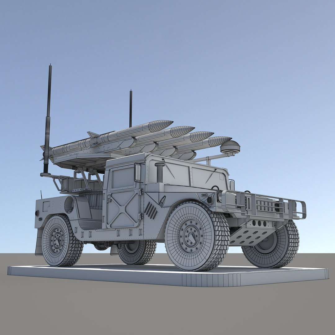 hmmwv humvee aim-120d 3d max