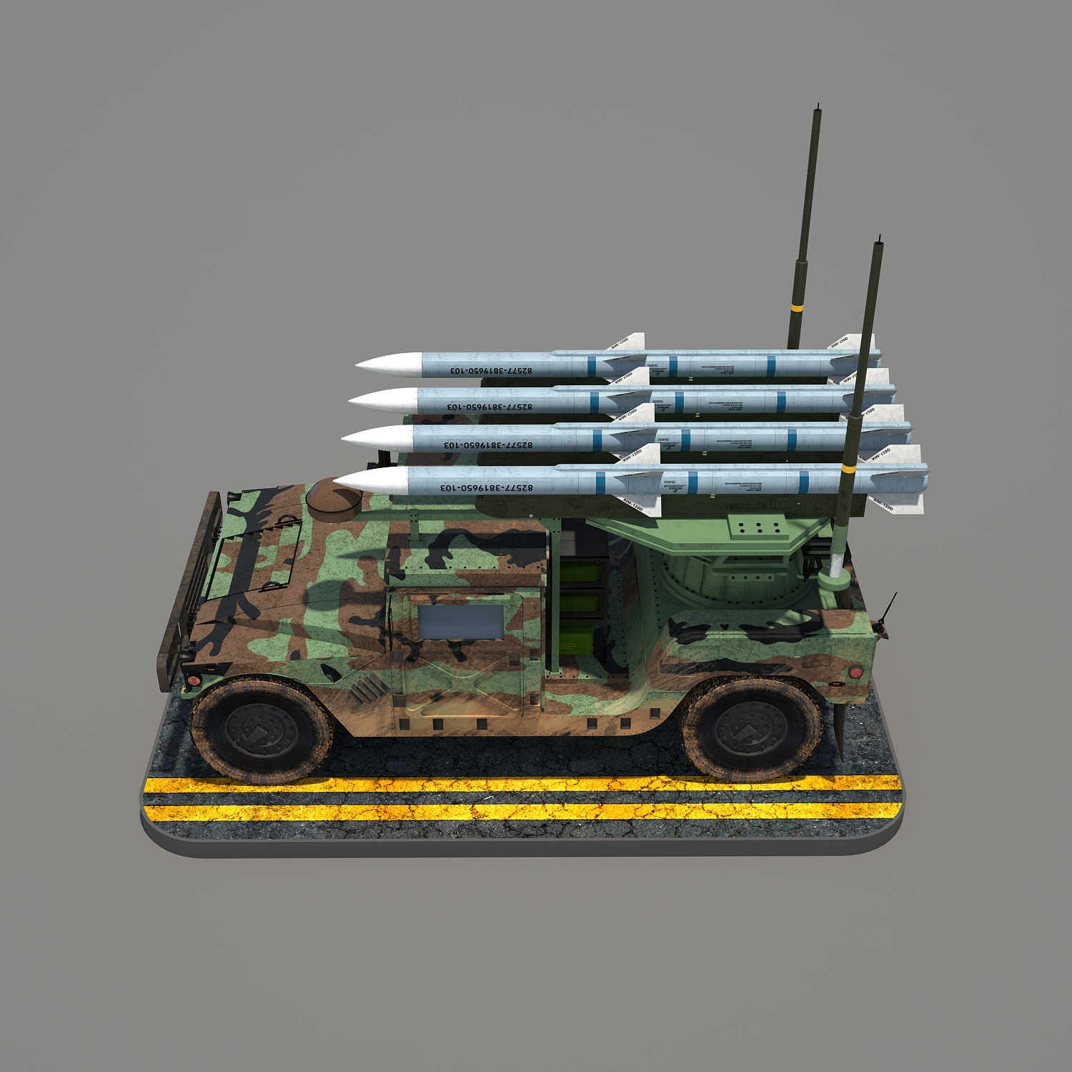 HMMWV Humvee AIM-120D Model 3D - TurboSquid 1008391