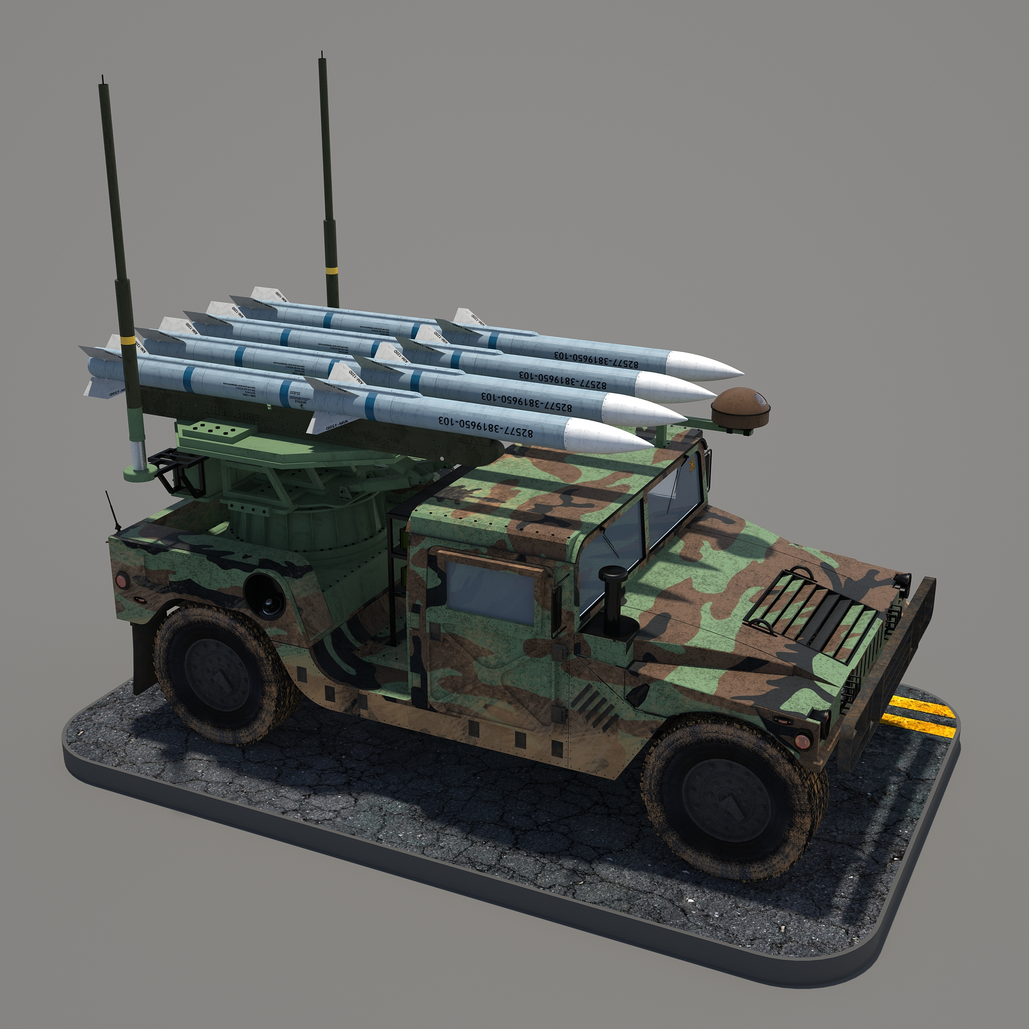 HMMWV Humvee AIM-120D Model 3D - TurboSquid 1008391
