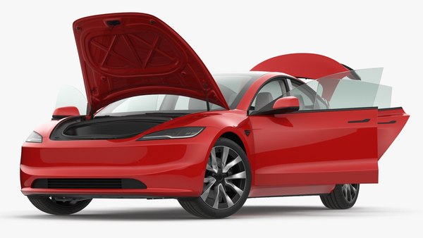 modelo 3d Tesla Model 3 2024 Rojo Aparejado - TurboSquid 2256908