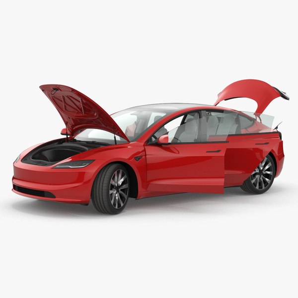 modelo 3d Tesla Model 3 2024 Rojo Aparejado - TurboSquid 2256908