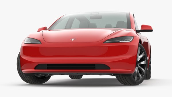 modelo 3d Tesla Model 3 2024 Rojo Aparejado - TurboSquid 2256908