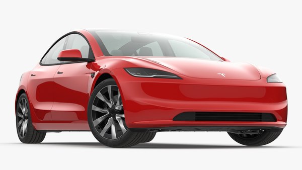 modelo 3d Tesla Model 3 2024 Rojo Aparejado - TurboSquid 2256908