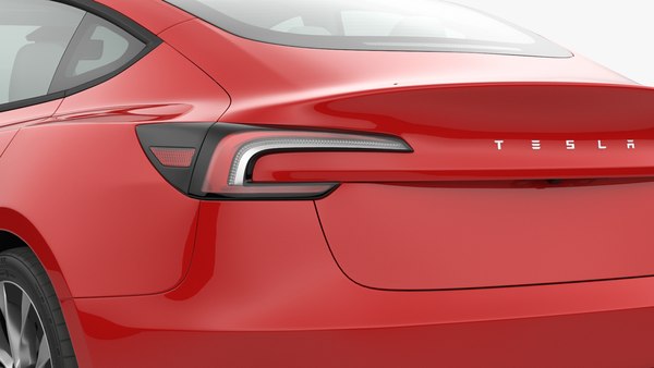 modelo 3d Tesla Model 3 2024 Rojo Aparejado - TurboSquid 2256908