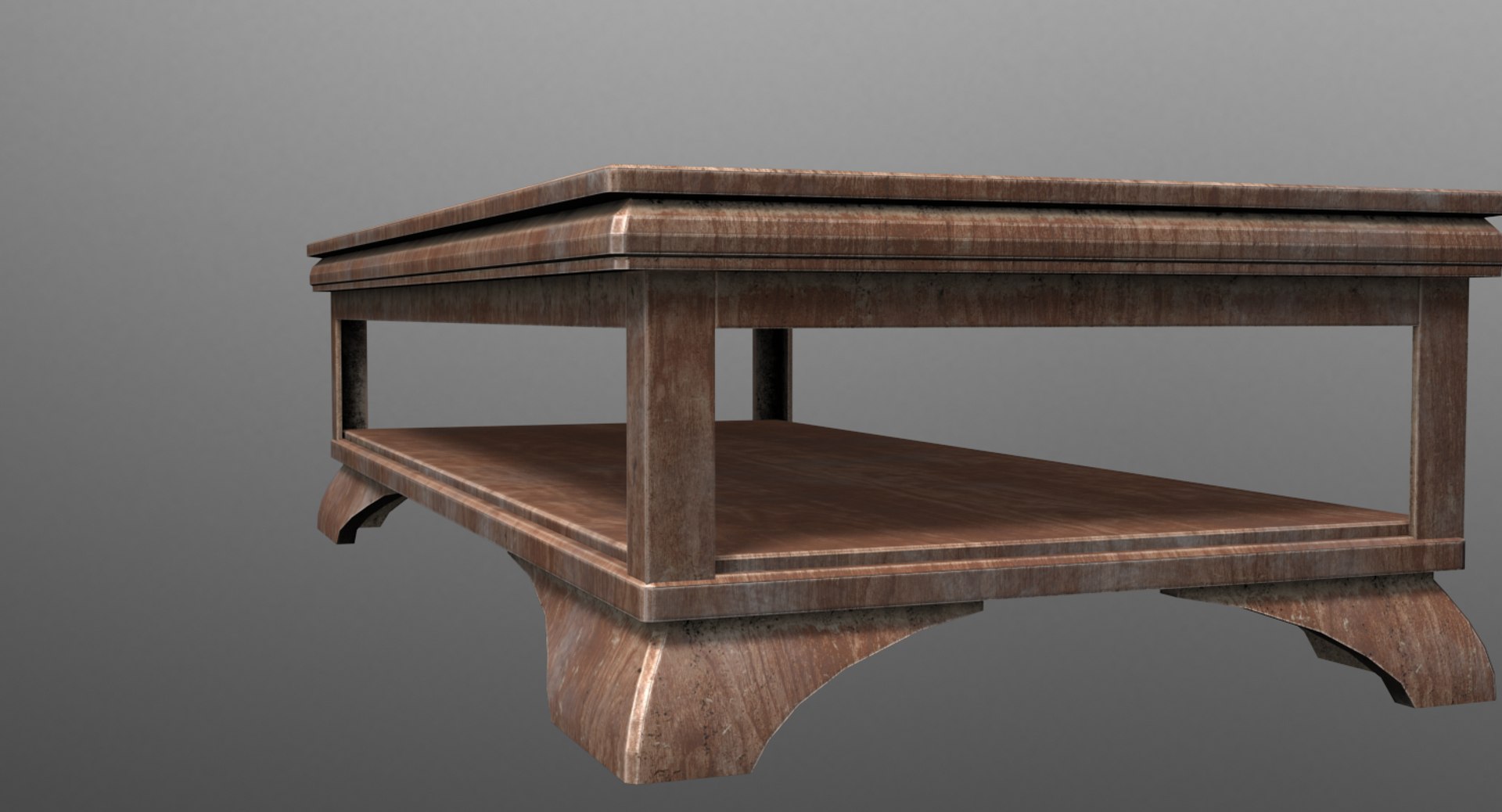 Wood Coffee Table 3D Model - TurboSquid 1301464