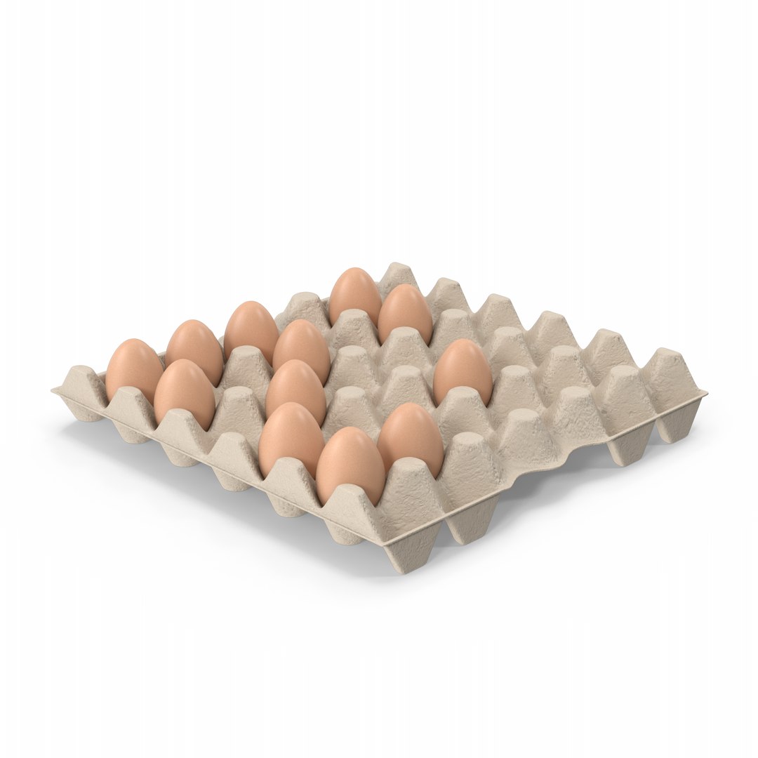 3D Egg Carton With Eggs Model - TurboSquid 2232188