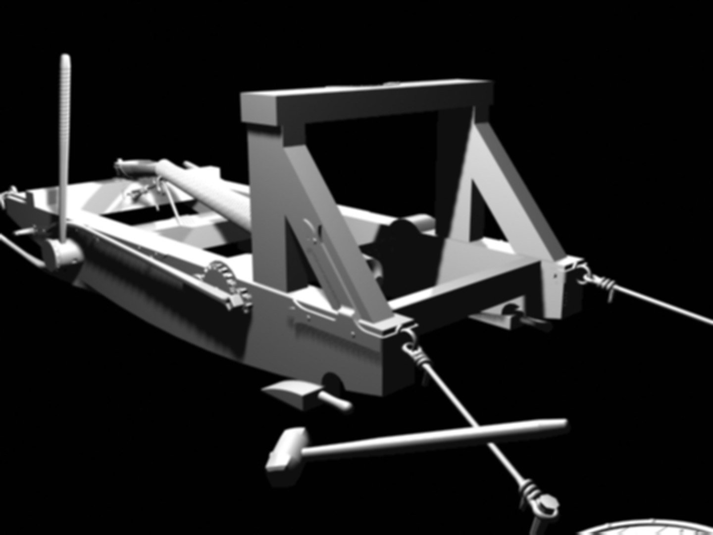 Aircrew 15th Century French Catapult 3d Model