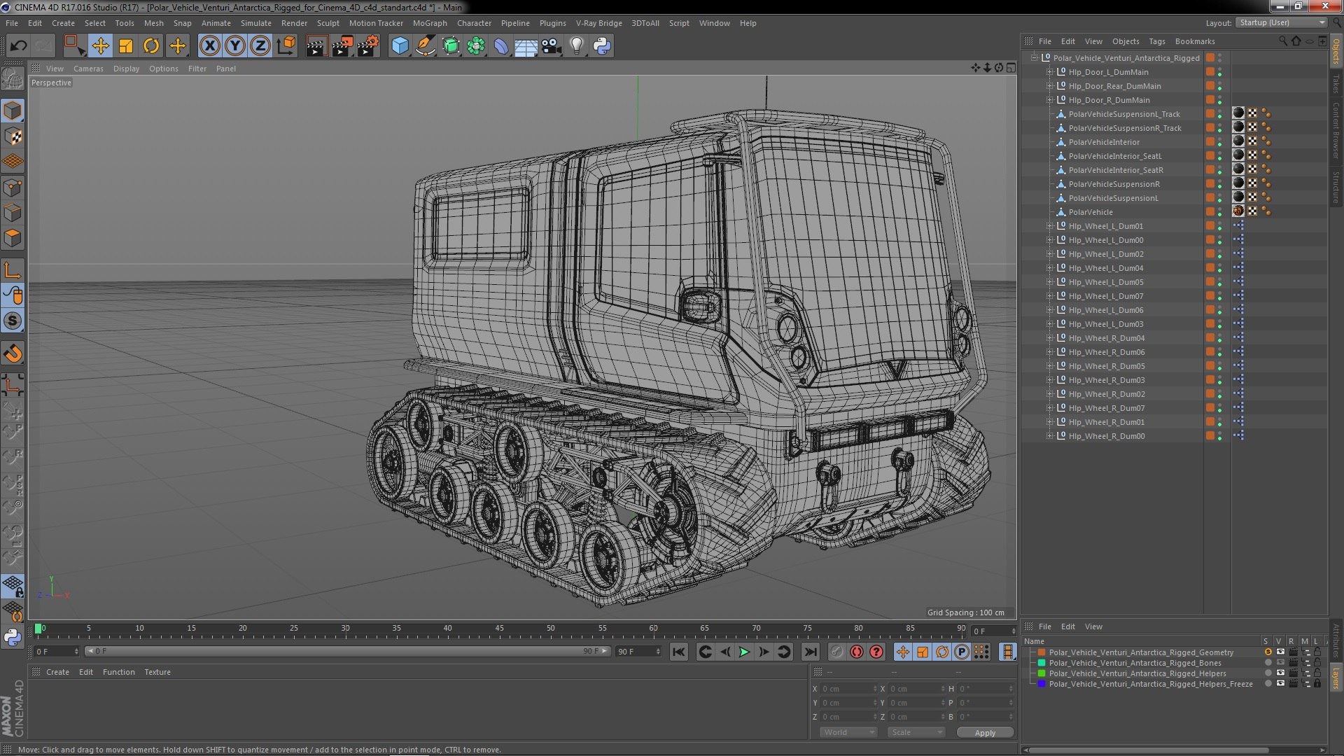 Polar Vehicle Venturi Antarctica Rigged for Cinema 4D model ...