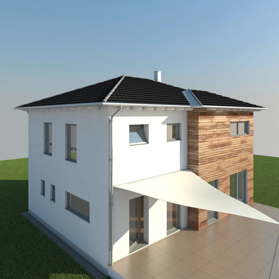 3d house roof model