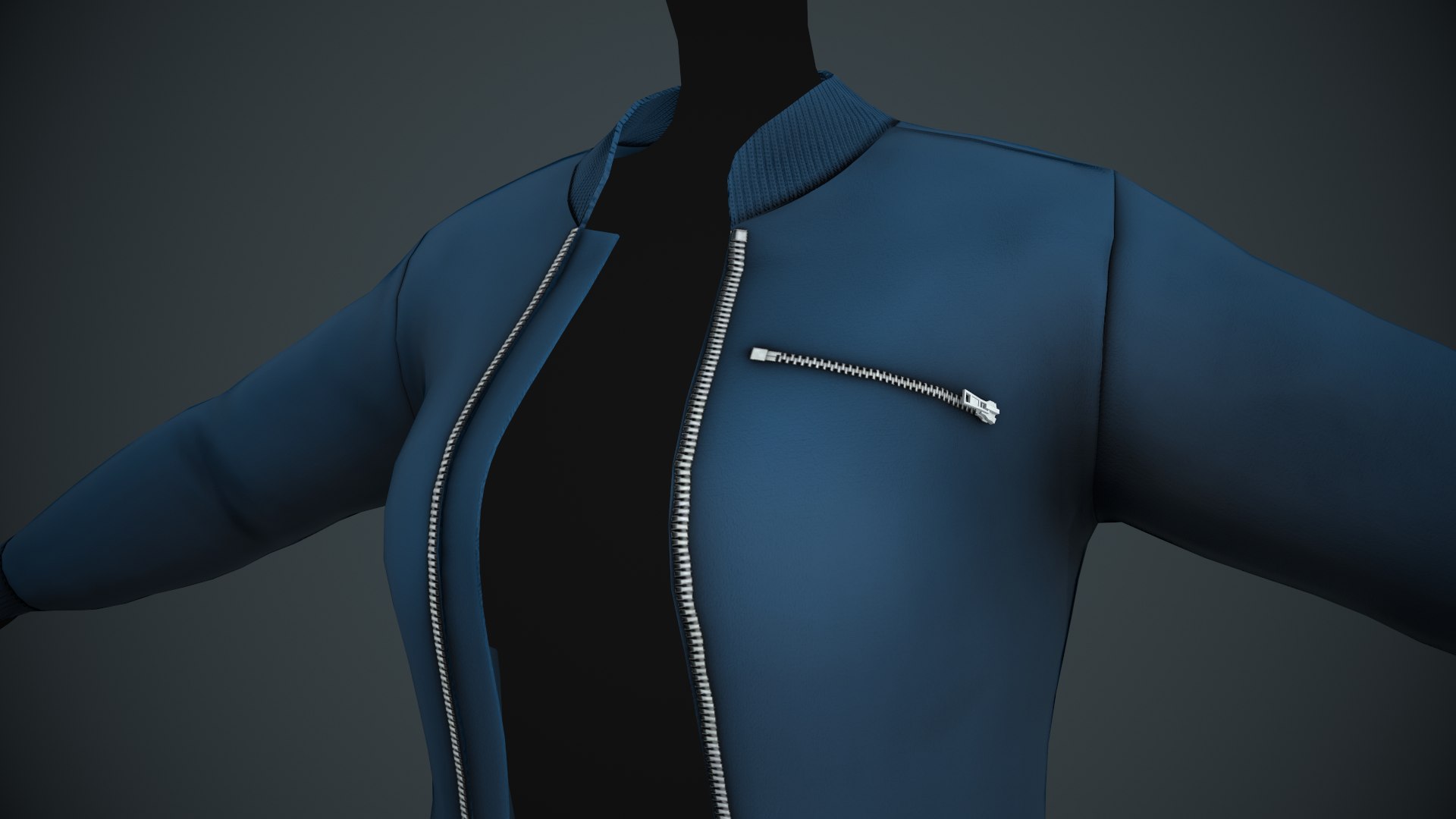 3D Model Female Blue Jacket Style 1 - TurboSquid 1923535