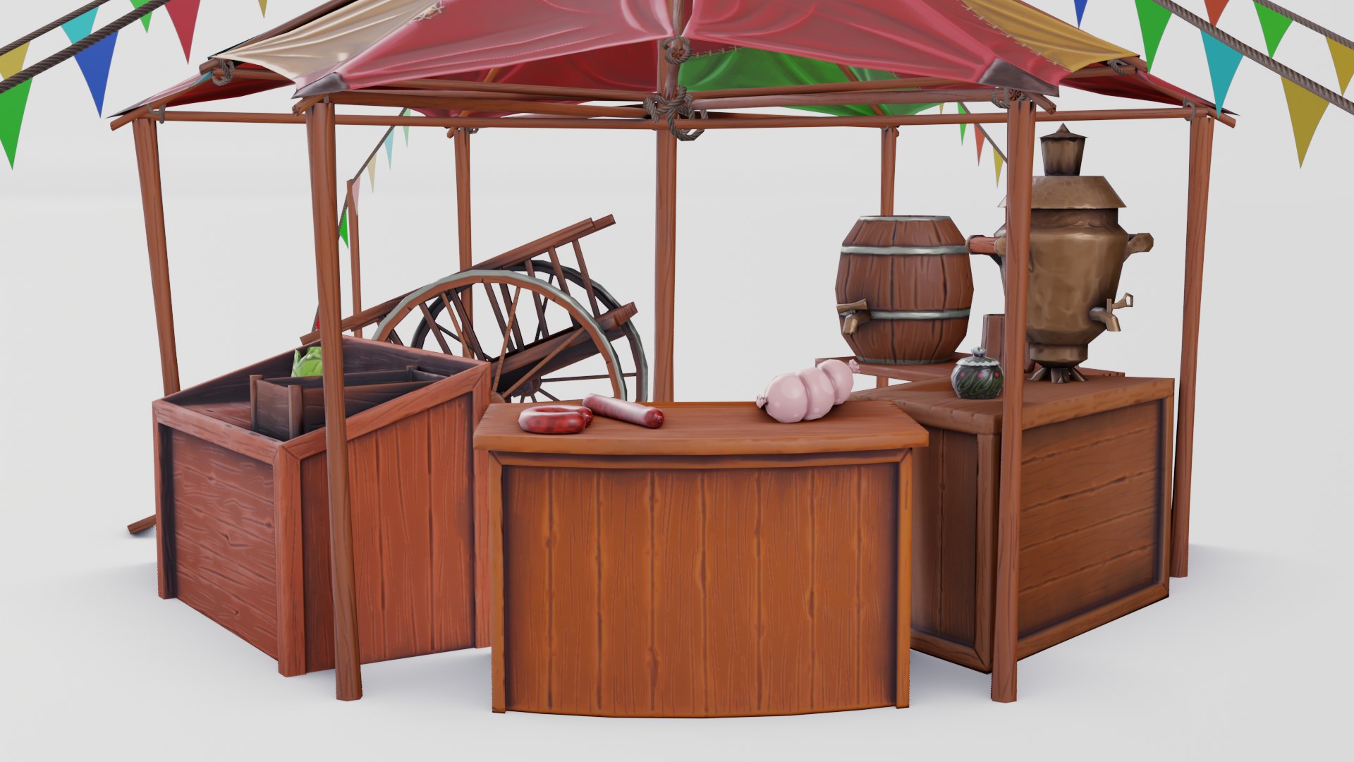 Stylized market 3D model - TurboSquid 1597493