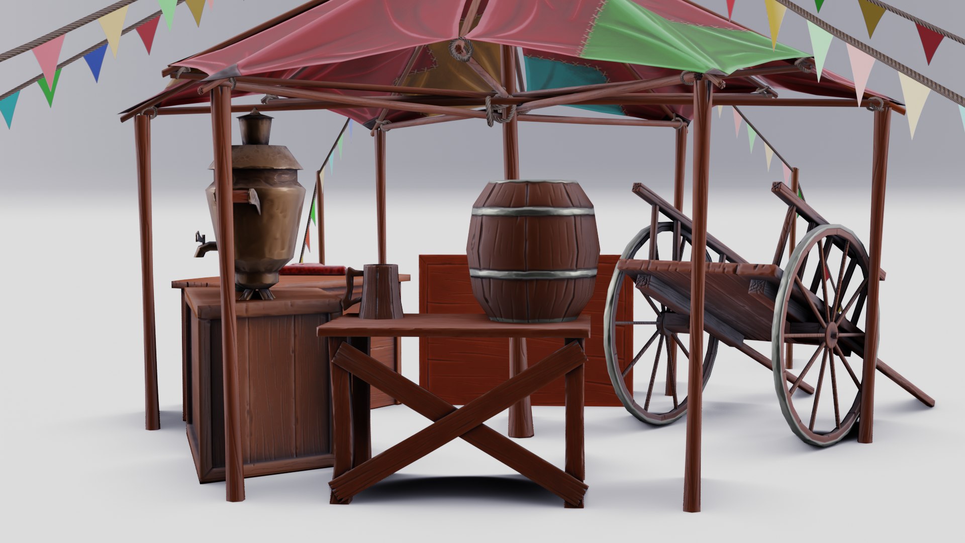 Stylized market 3D model - TurboSquid 1597493
