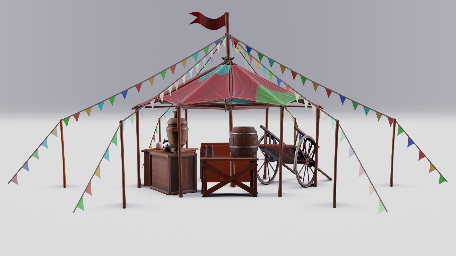 Stylized market 3D model - TurboSquid 1597493