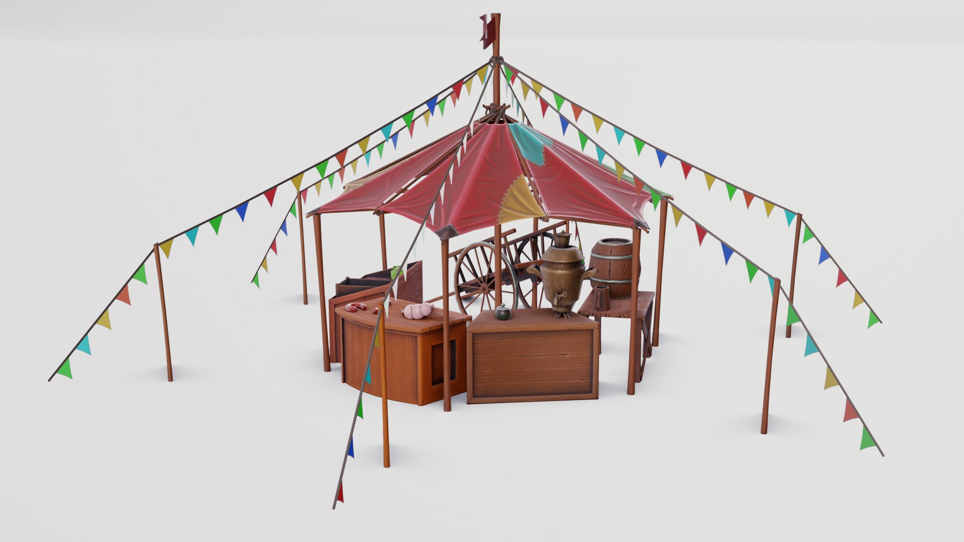 Stylized market 3D model - TurboSquid 1597493