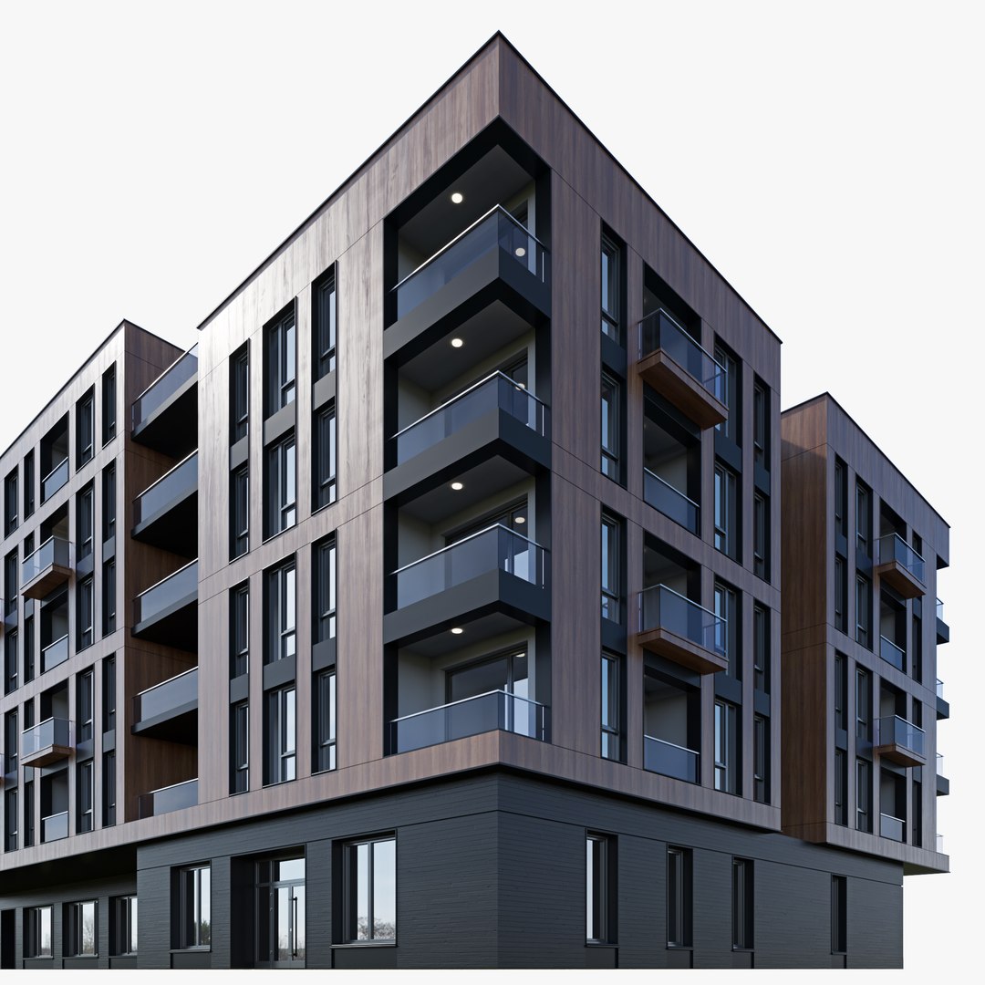 3D Modern Residential Building 17 - TurboSquid 1824100