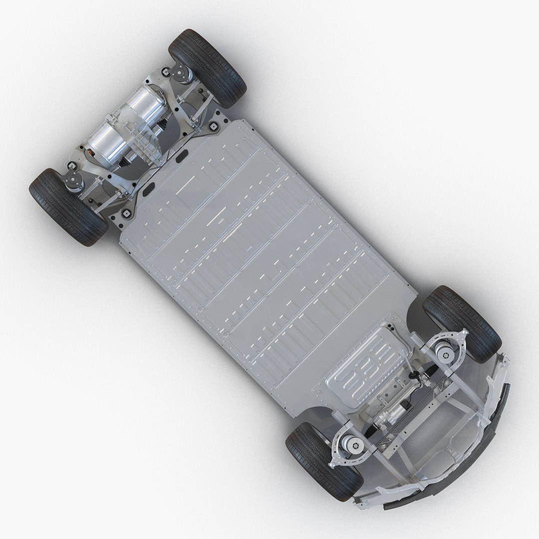 3d tesla s chassis modeled