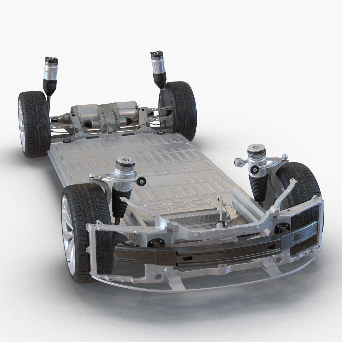3d tesla s chassis modeled