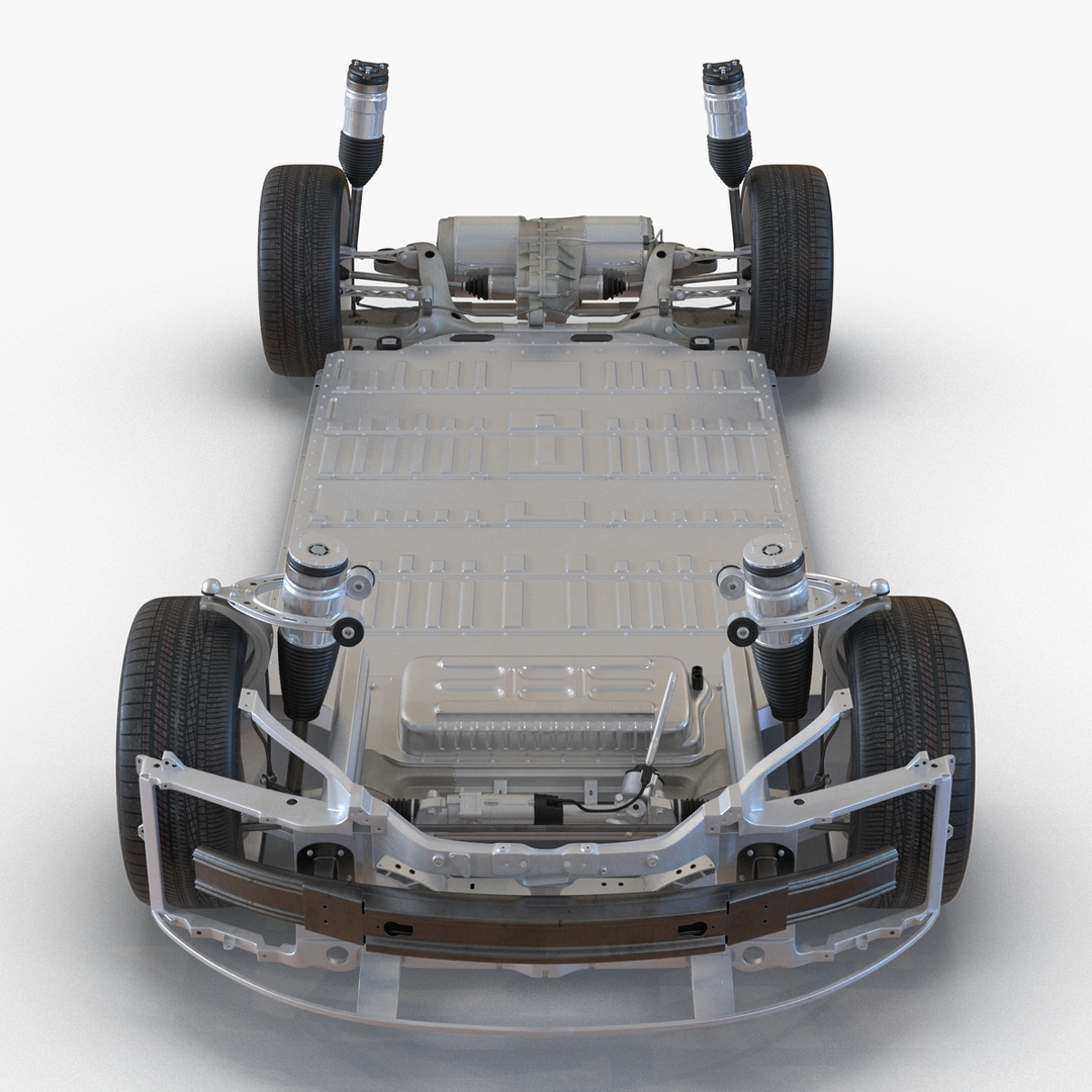 3d tesla s chassis modeled
