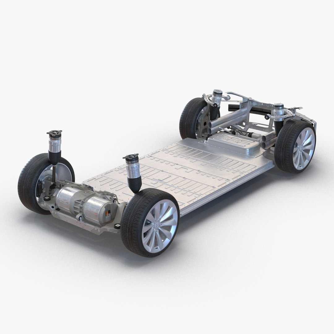 3d tesla s chassis modeled