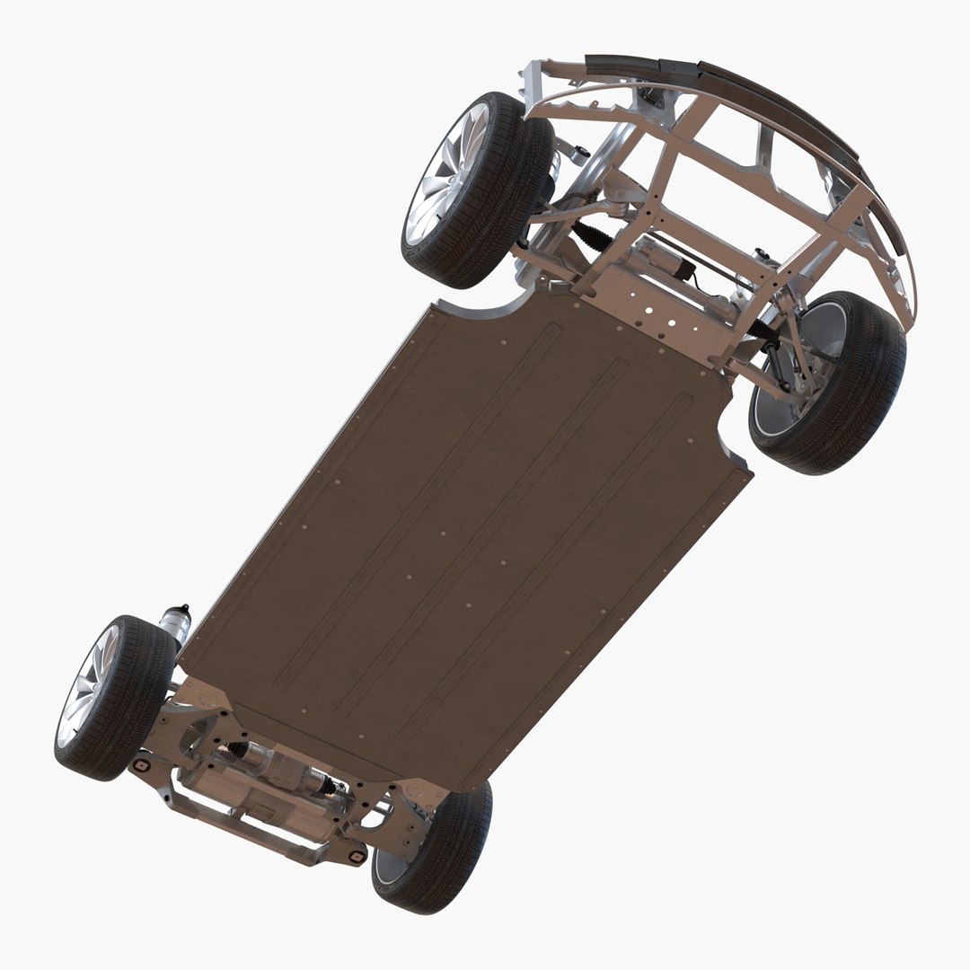 3d tesla s chassis modeled