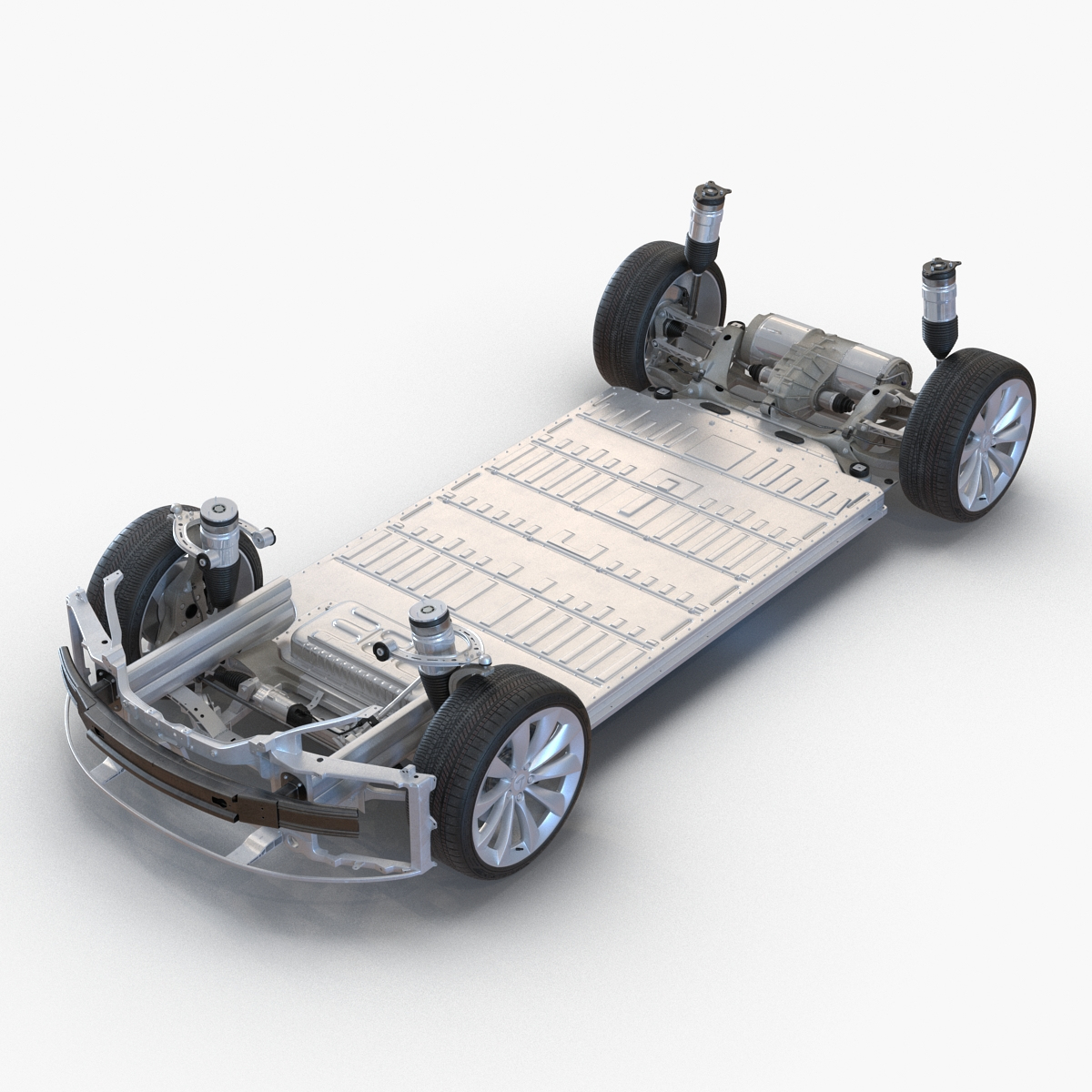 3d tesla s chassis modeled