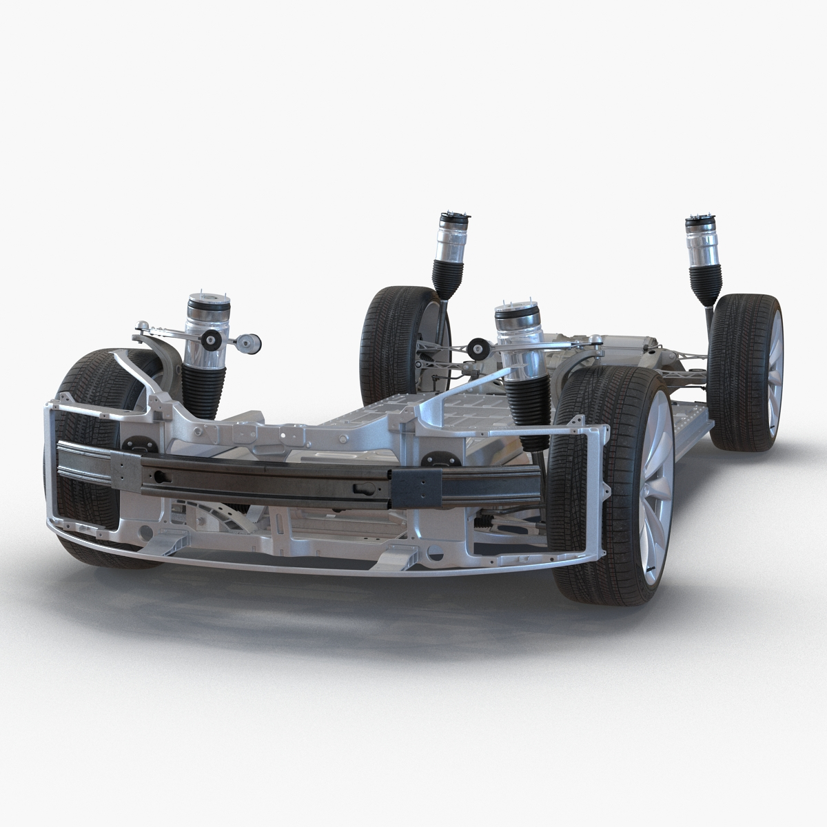 3d tesla s chassis modeled